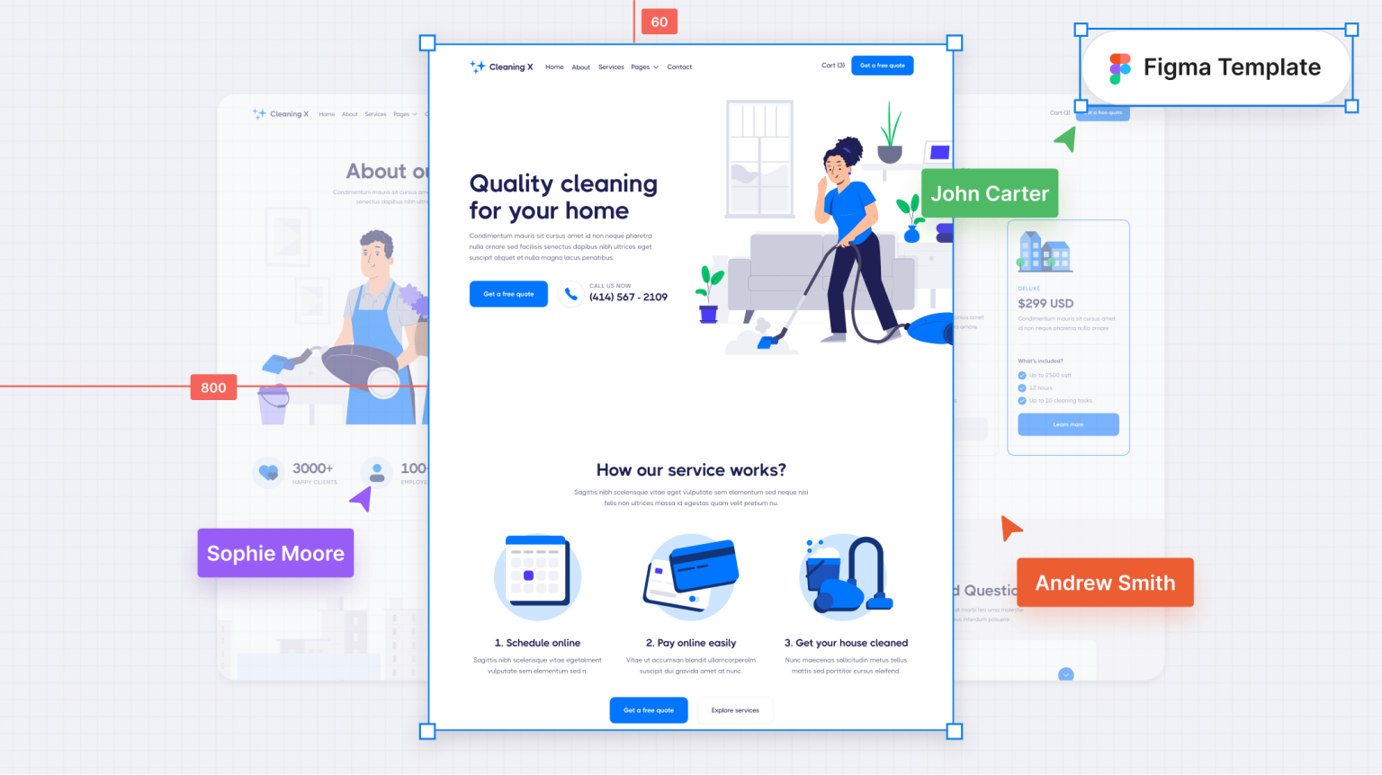 Cleaning X - Cleaning Services Figma Template - Free Figma Resource | Figma Elements