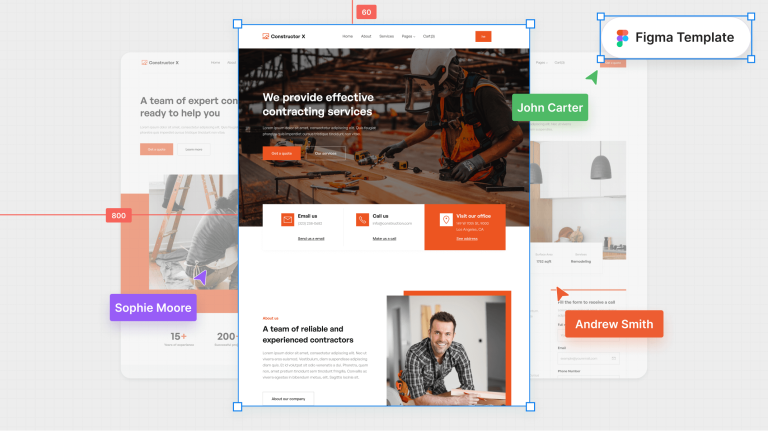 Constructor X - Construction Figma Template - Free Figma Resource | Figma Elements