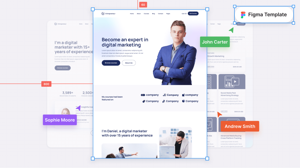 Entrepreneur - Course Teacher Figma Template - Free Figma Resource ...