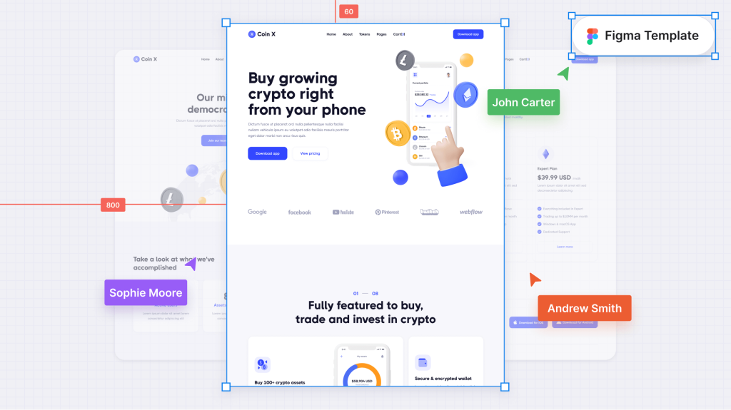 Coin X - Crypto App Figma Template - Free Figma Resource | Figma Elements