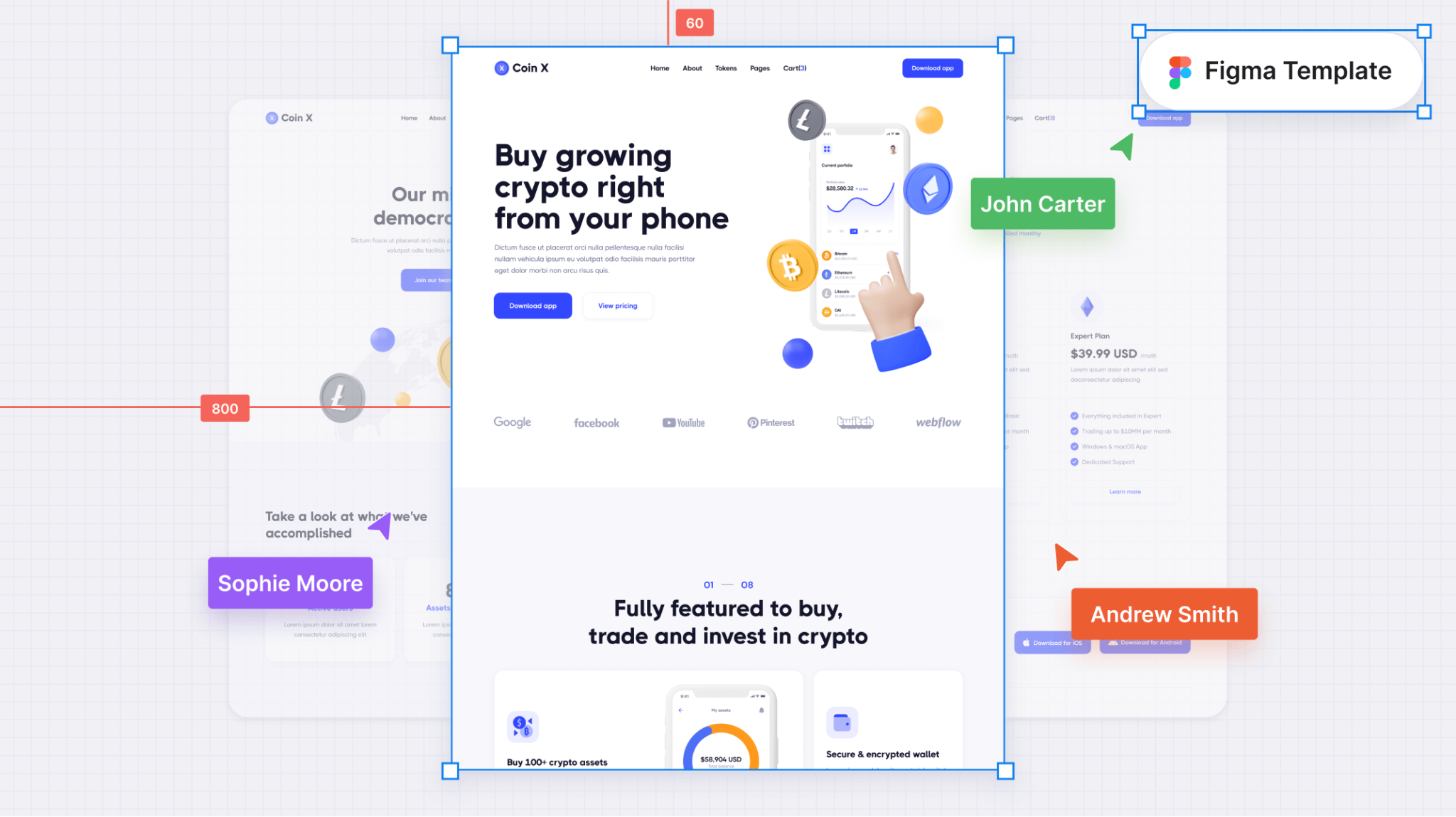 Coin X - Crypto App Figma Template - Free Figma Resource | Figma Elements