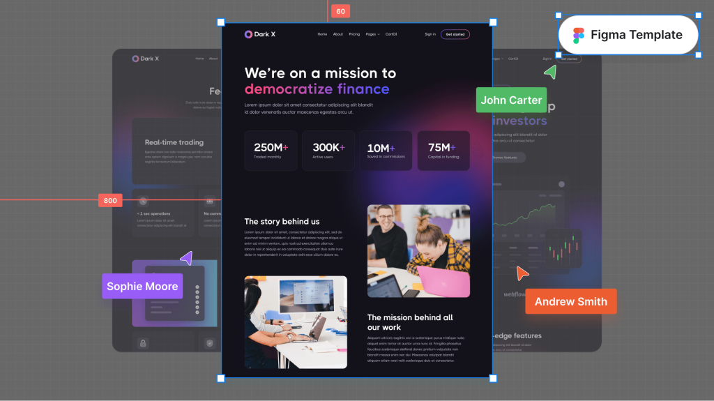 Dark X - Dark Mode SaaS Figma Template - Free Figma Resource | Figma ...