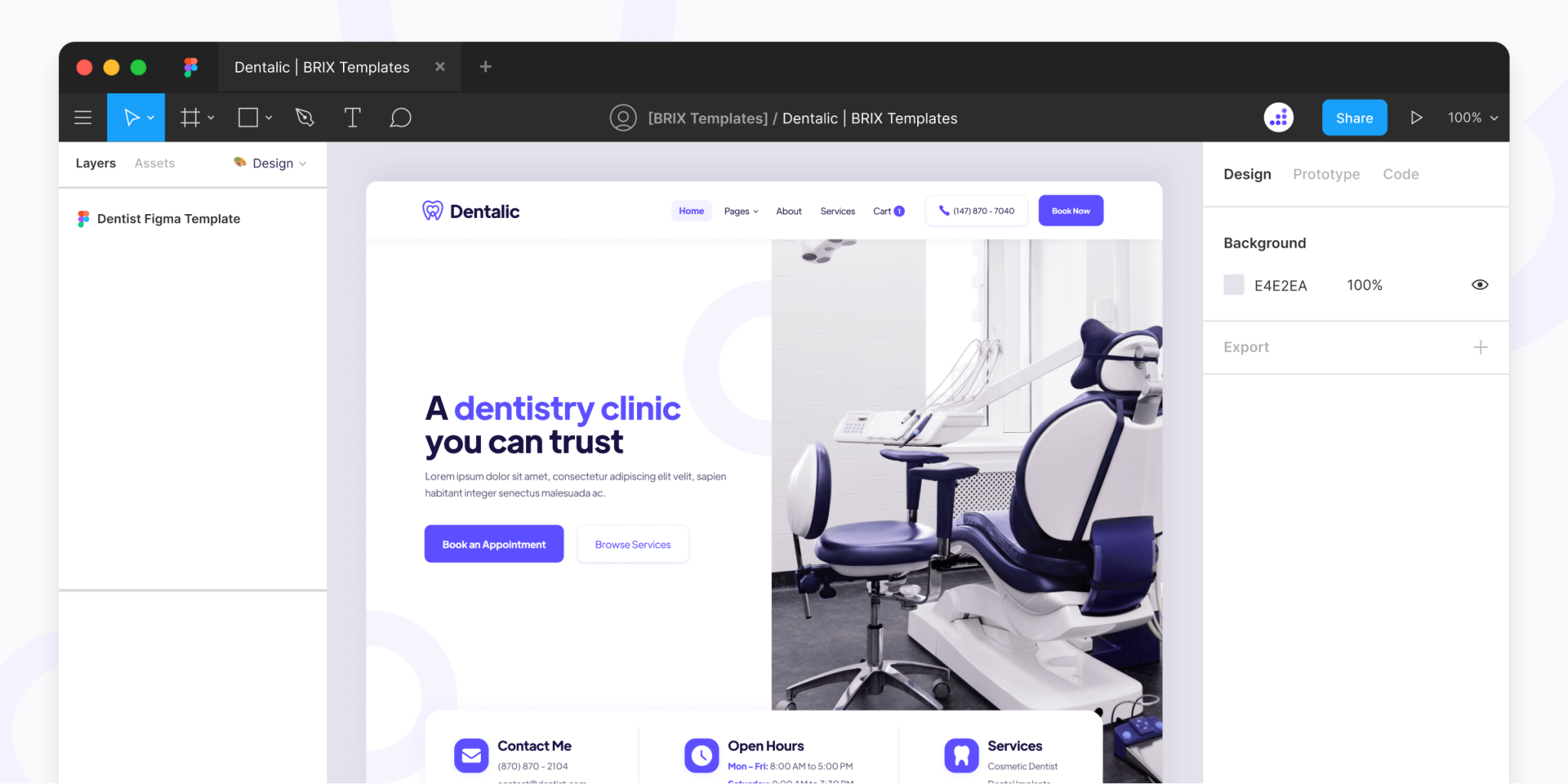 Dentalic - Dentist Figma Template - Free Figma Resource | Figma Elements