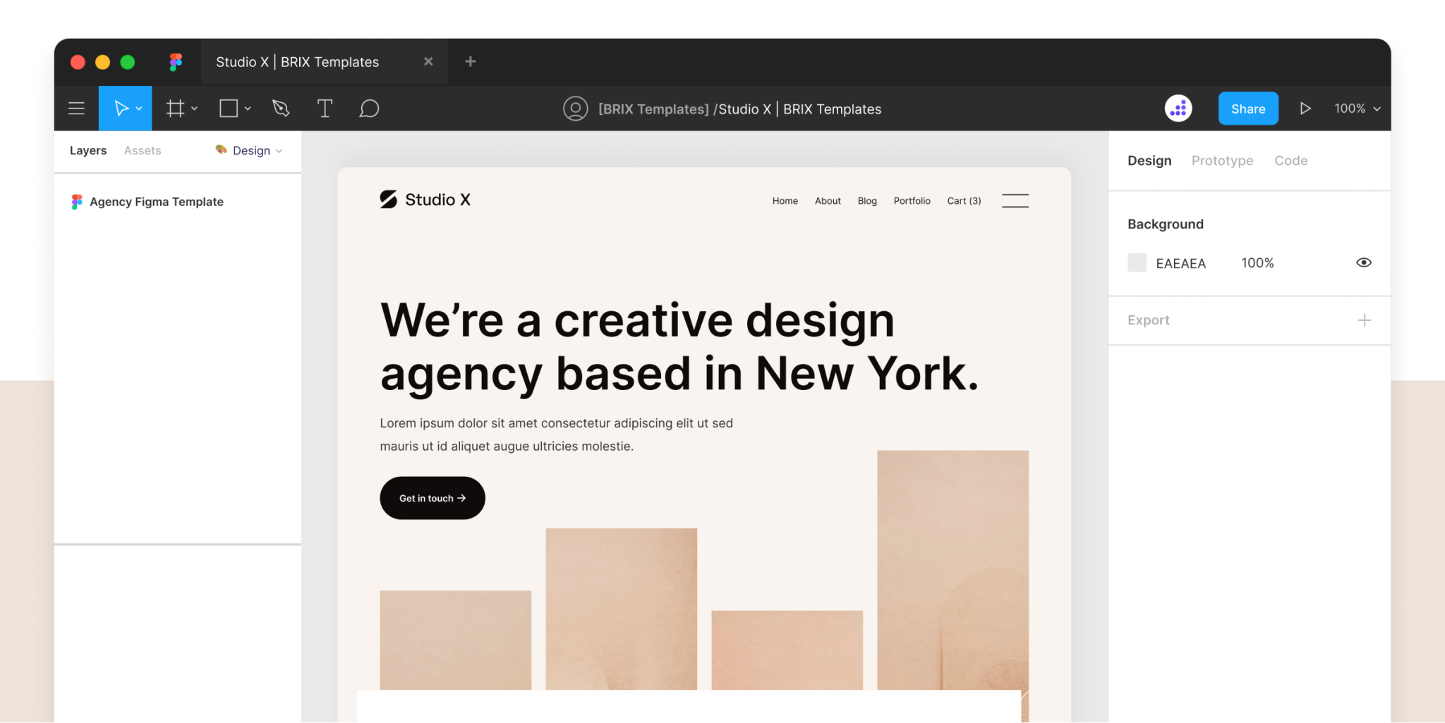 Studio X - Creative Figma Template - Free Figma Resource | Figma Elements