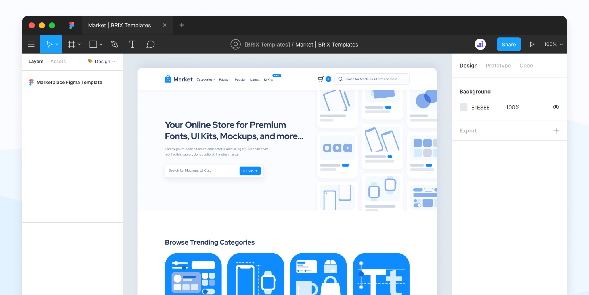 Market - Marketplace Figma Template - Free Figma Resource | Figma Elements