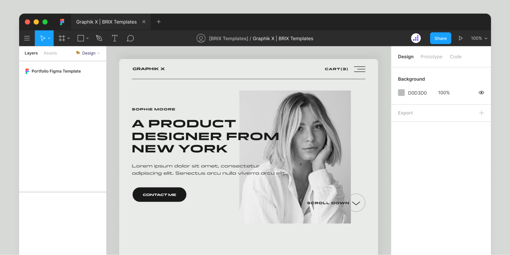 Graphik X – Minimal Portfolio Figma Template – Free Figma Resource ...