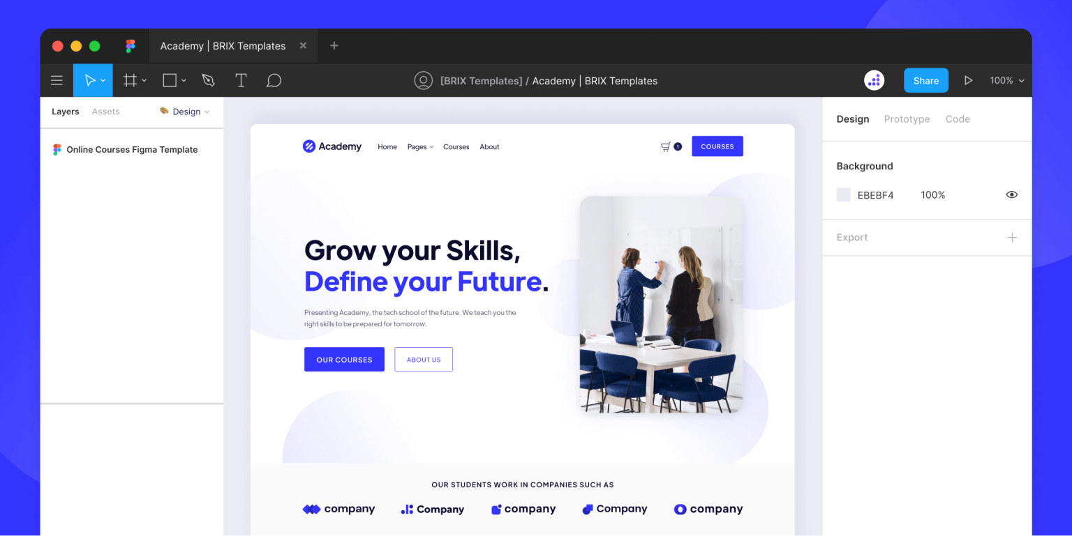Academy - Online Course Figma Template - Free Figma Resource | Figma Elements