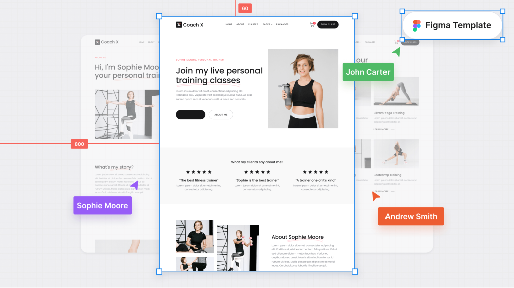 Coach X - Fitness Figma Template - Free Figma Resource | Figma Elements