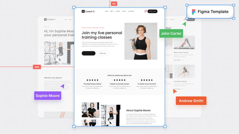 Coach X - Fitness Figma Template - Free Figma Resource | Figma Elements