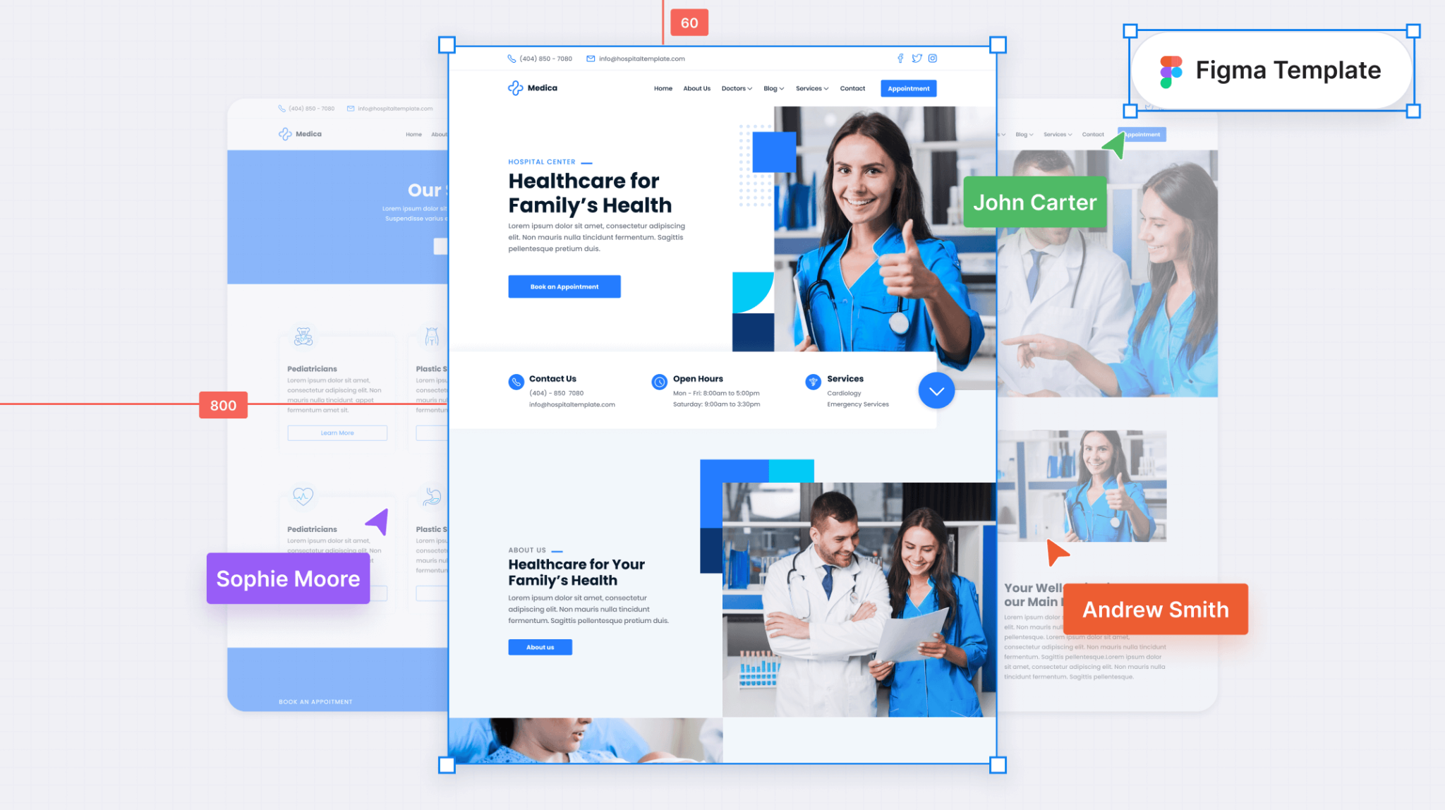 Medica X - Hospital Figma Template - Free Figma Resource | Figma Elements