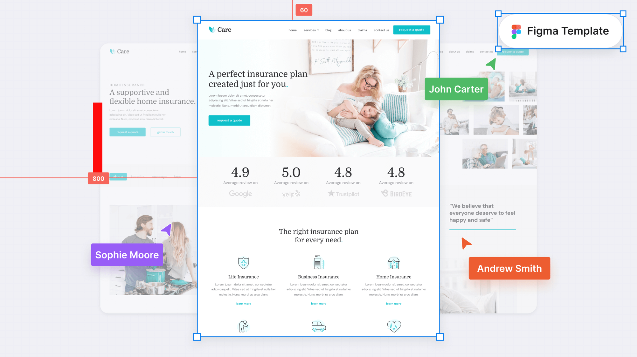 Care - Insurance Figma Template - Free Figma Resource | Figma Elements