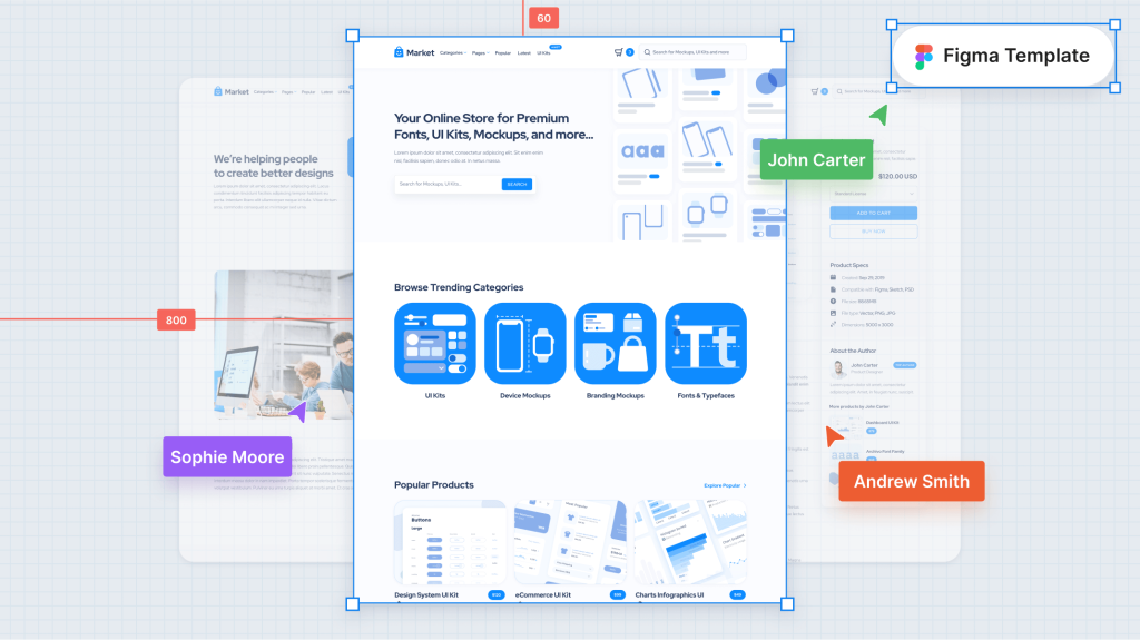 Market - Marketplace Figma Template - Free Figma Resource | Figma Elements Market - Marketplace Figma Template - Free Figma Resource | Figma Elements