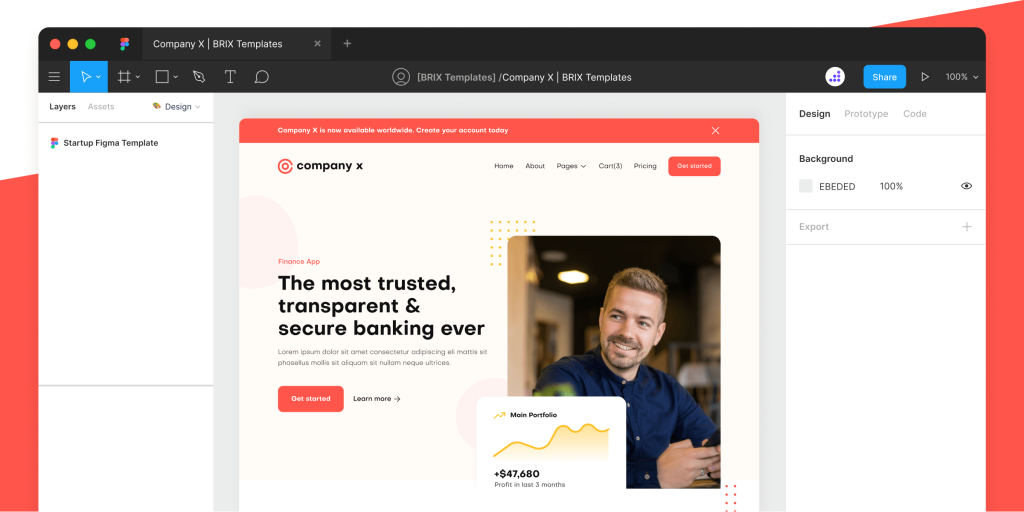Company X - Startup Figma Template - Free Figma Resource | Figma Elements