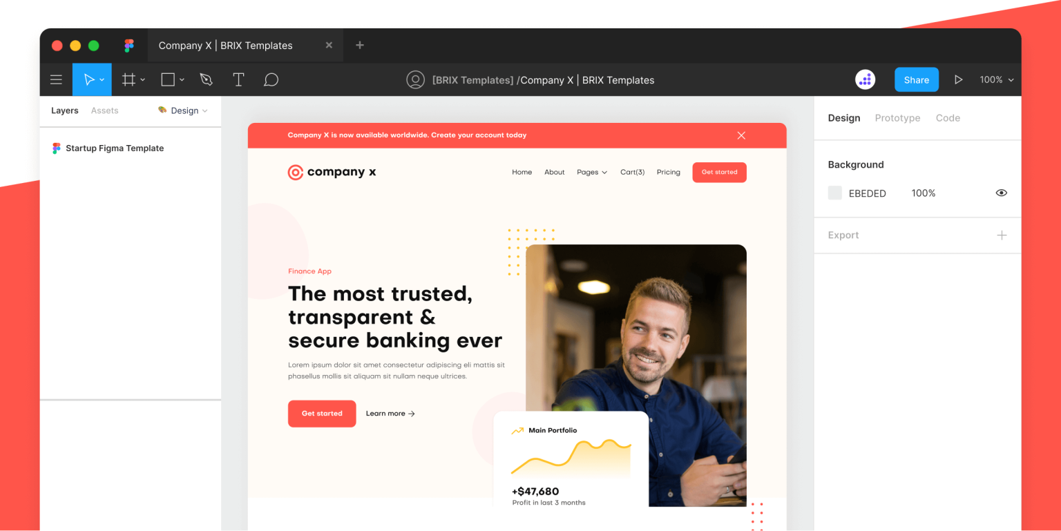 Company X - Startup Figma Template - Free Figma Resource | Figma Elements