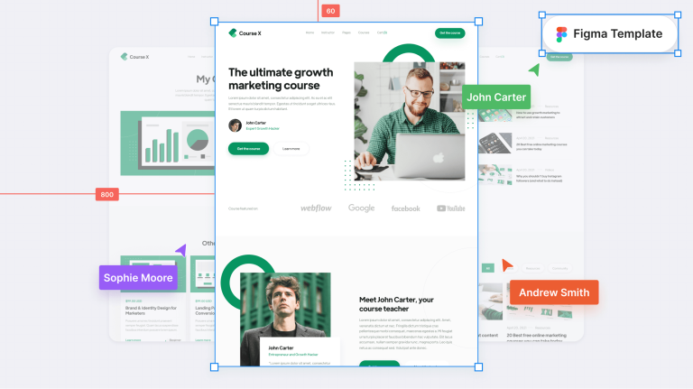 Course X - Online Course Figma Template - Free Figma Resource | Figma Elements