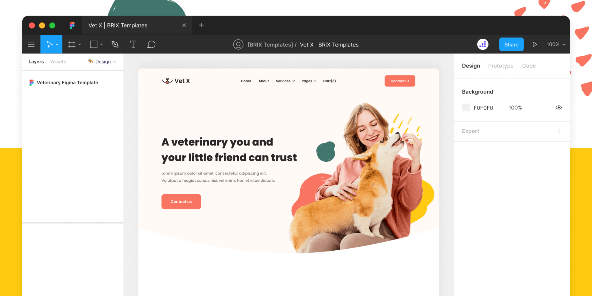 Vet X - Veterinary Figma Template - Free Figma Resource | Figma Elements
