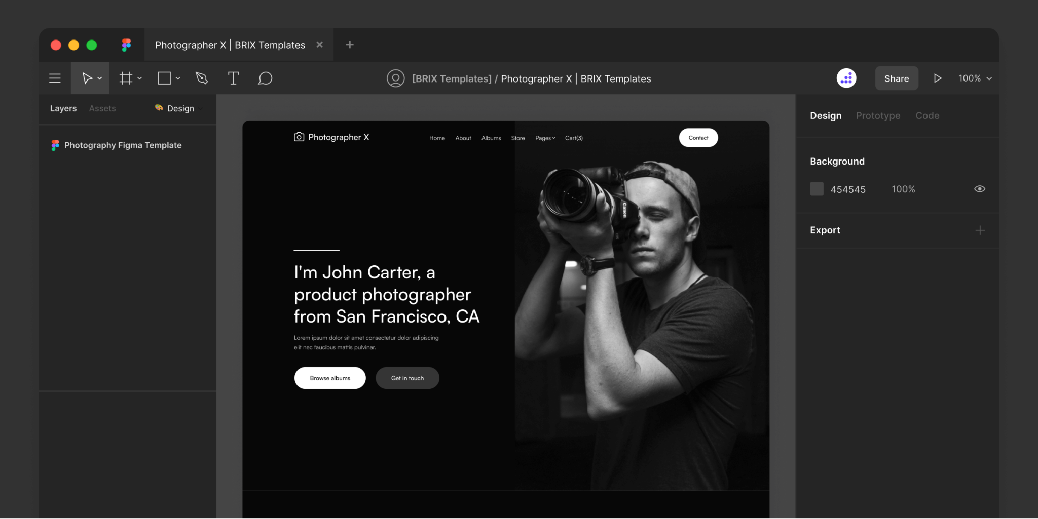Photographer X - Photography Figma Template - Free Figma Resource ...