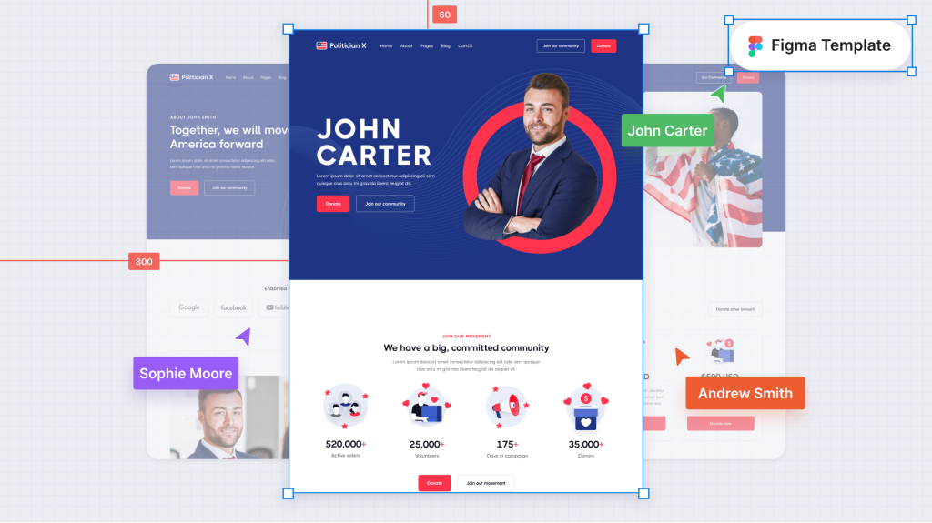 Politician X - Political Figma Template - Free Figma Resource | Figma ...