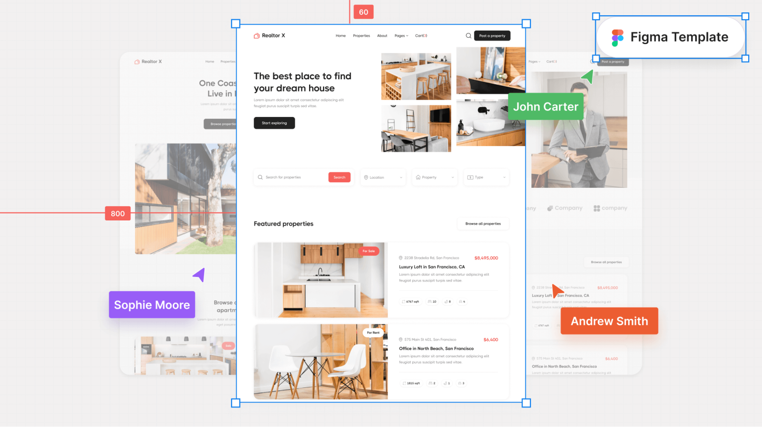 Realtor X - Real Estate Figma Template - Free Figma Resource | Figma ...