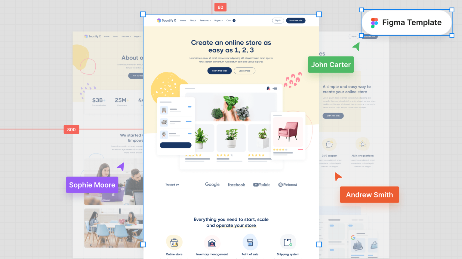 Saaslify X - SaaS Figma Template - Free Figma Resource | Figma Elements