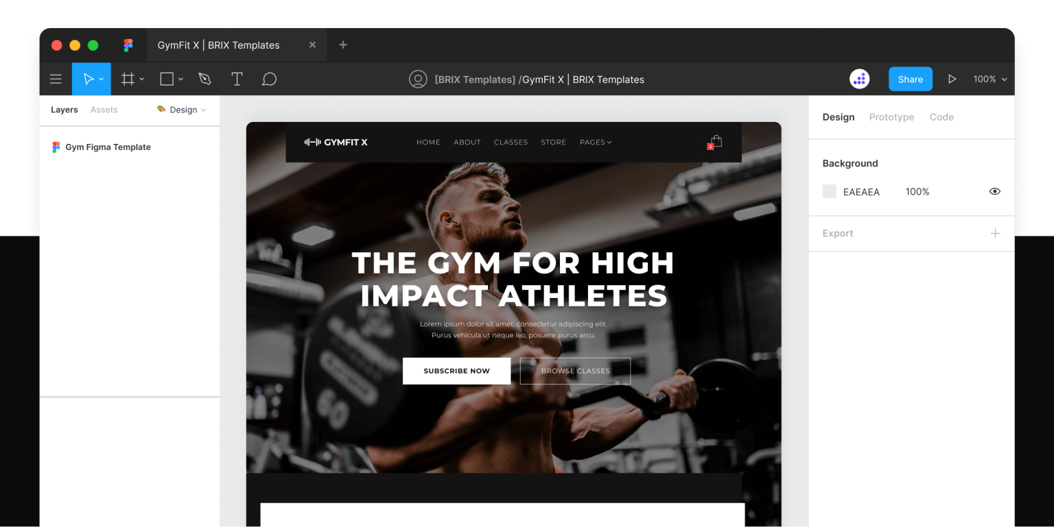 Gymfit X - Gym Figma Template - Free Figma Resource | Figma Elements