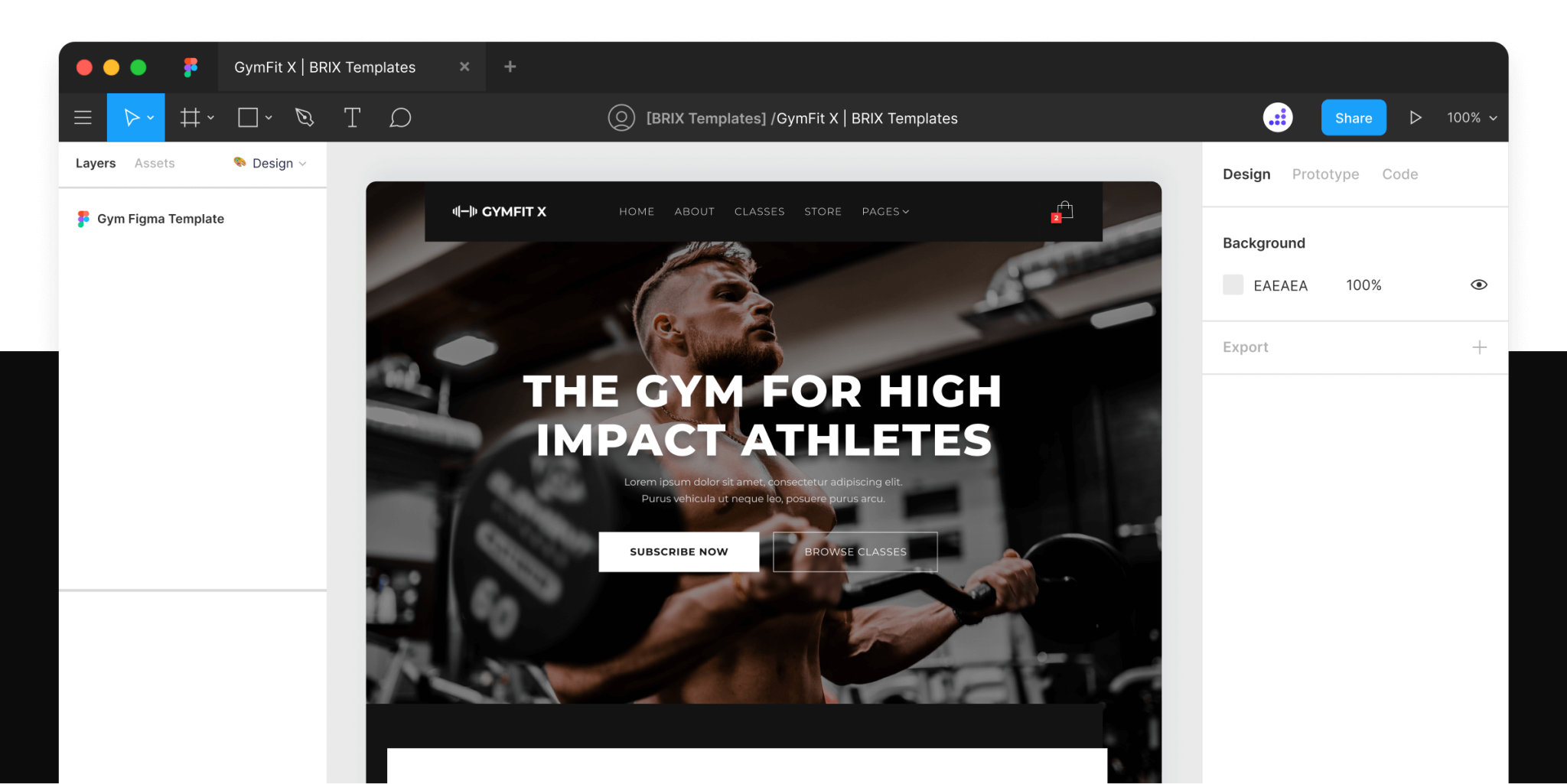 Gymfit X - Gym Figma Template - Free Figma Resource | Figma Elements