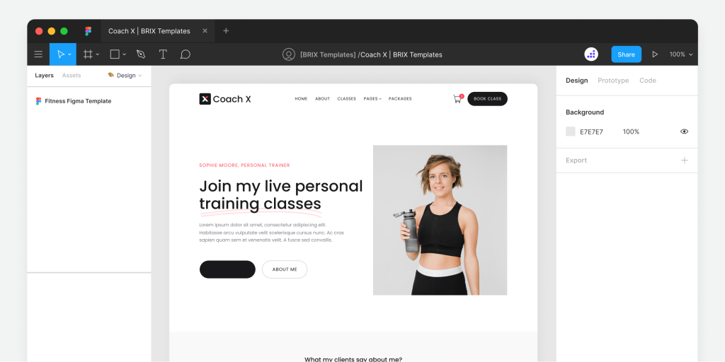 Coach X - Fitness Figma Template - Free Figma Resource | Figma Elements