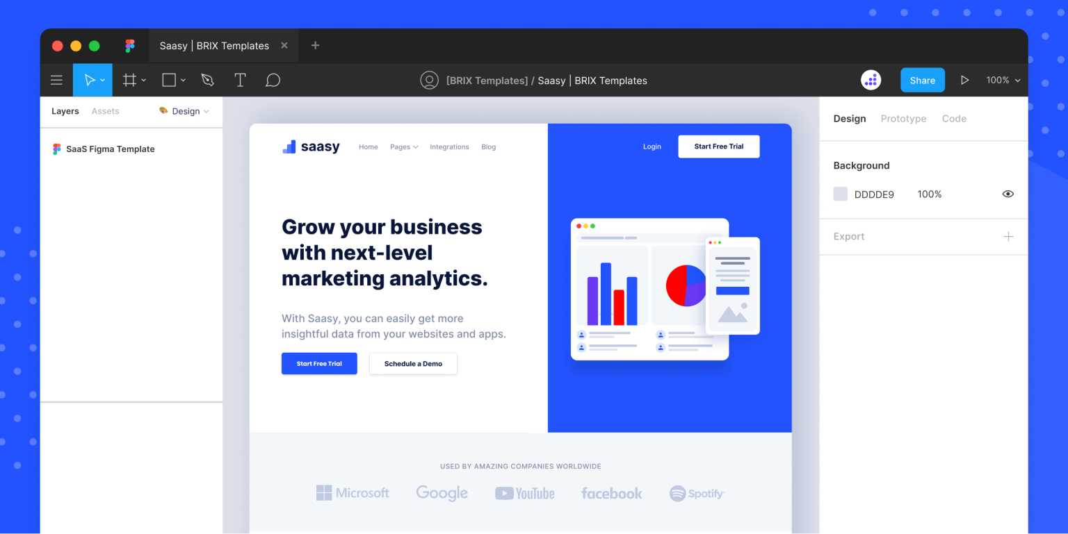 Saasy - SaaS Figma Template - Free Figma Resource | Figma Elements