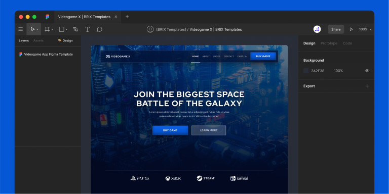Videogame X - Game Figma Template - Free Figma Resource | Figma Elements
