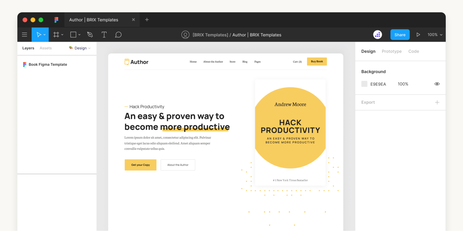 Author - Book Figma Template - Free Figma Resource | Figma Elements