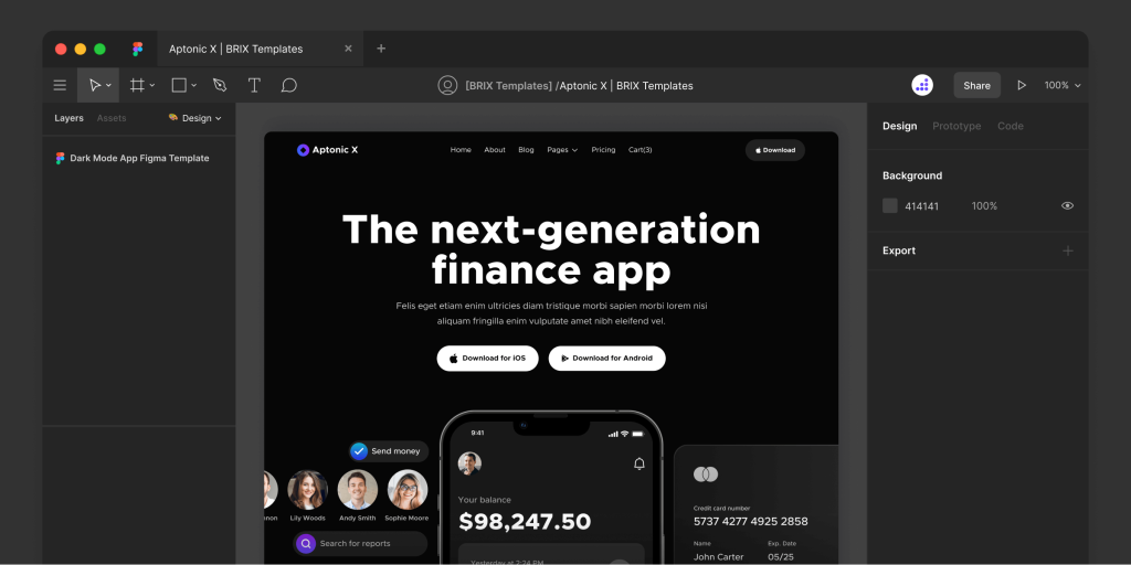 Aptonic X - Dark Mode Mobile App Figma Template - Free Figma Resource ...