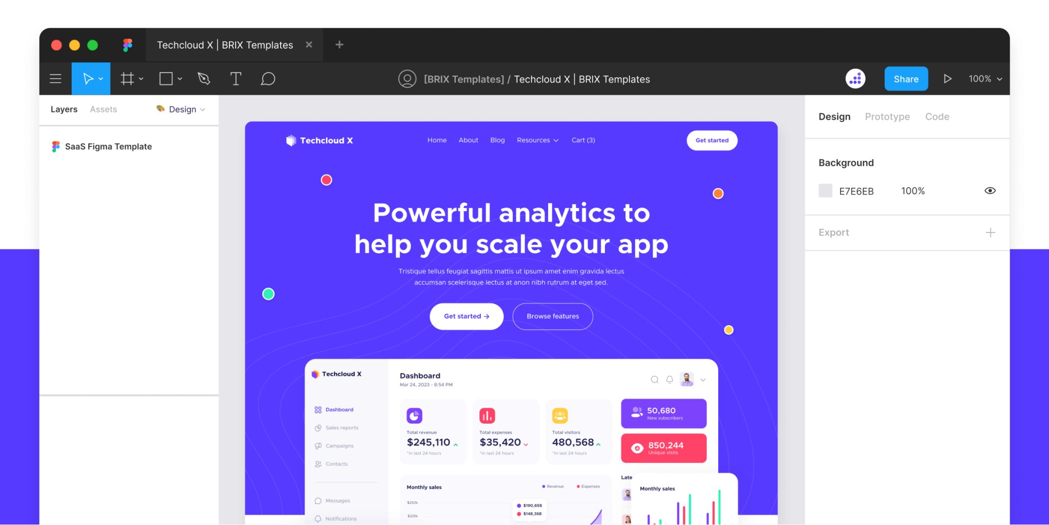 Techcloud X - Colorful SaaS Figma Template - Free Figma Resource | Figma Elements