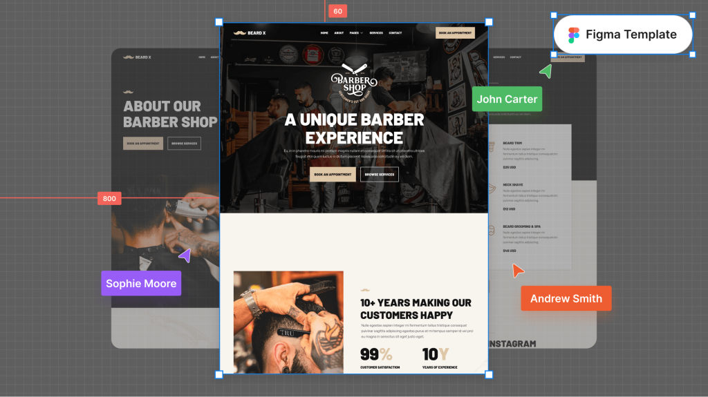 Beard X - Barber Figma Template - Free Figma Resource | Figma Elements