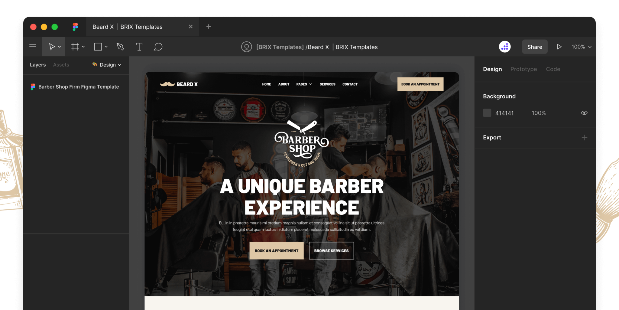 Beard X – Barber Figma Template – Free Figma Resource – Figma Resource