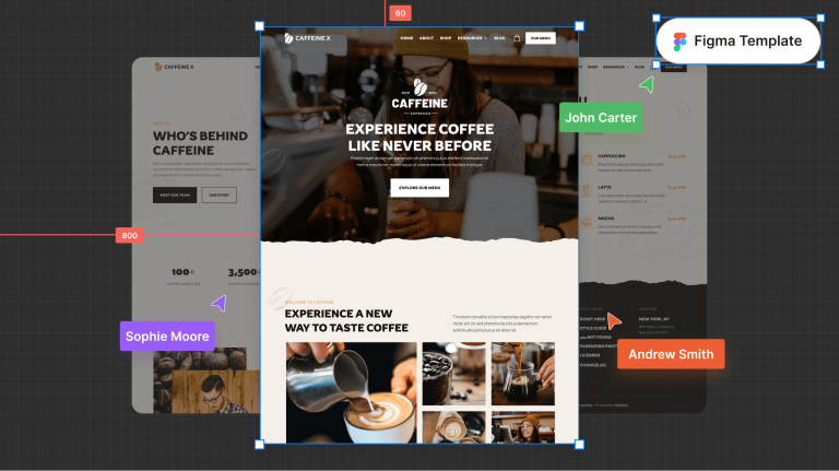 Caffeine X - Coffee Shop Figma Template - Free Figma Resource | Figma Elements