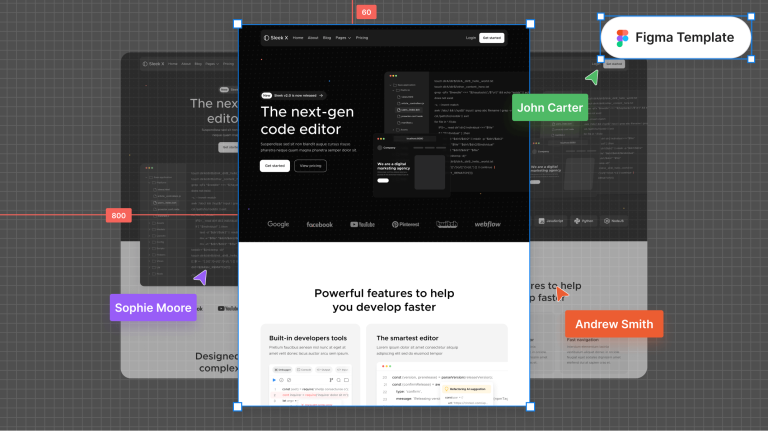 Sleek X - Dark Mode SaaS Figma Template - Free Figma Resource | Figma ...