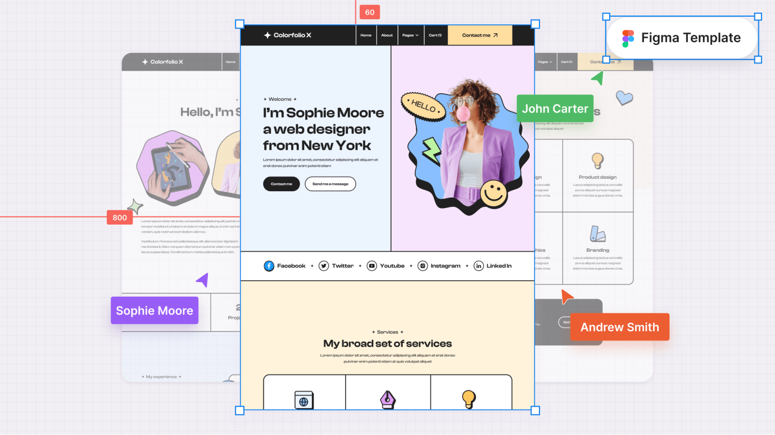 Colorfolio X - Design Portfolio Figma Template - Free Figma Resource ...