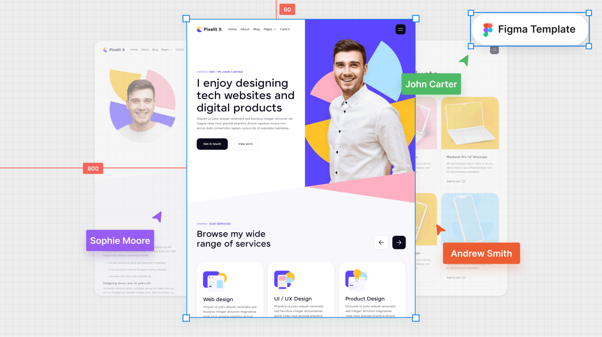 Pixelit X - Design Portfolio Figma Template - Free Figma Resource ...