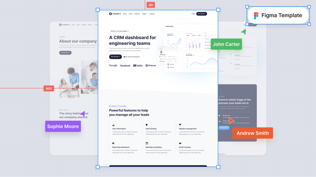 Techbit X - Enterprise SaaS Figma Template - Free Figma Resource | Figma Elements
