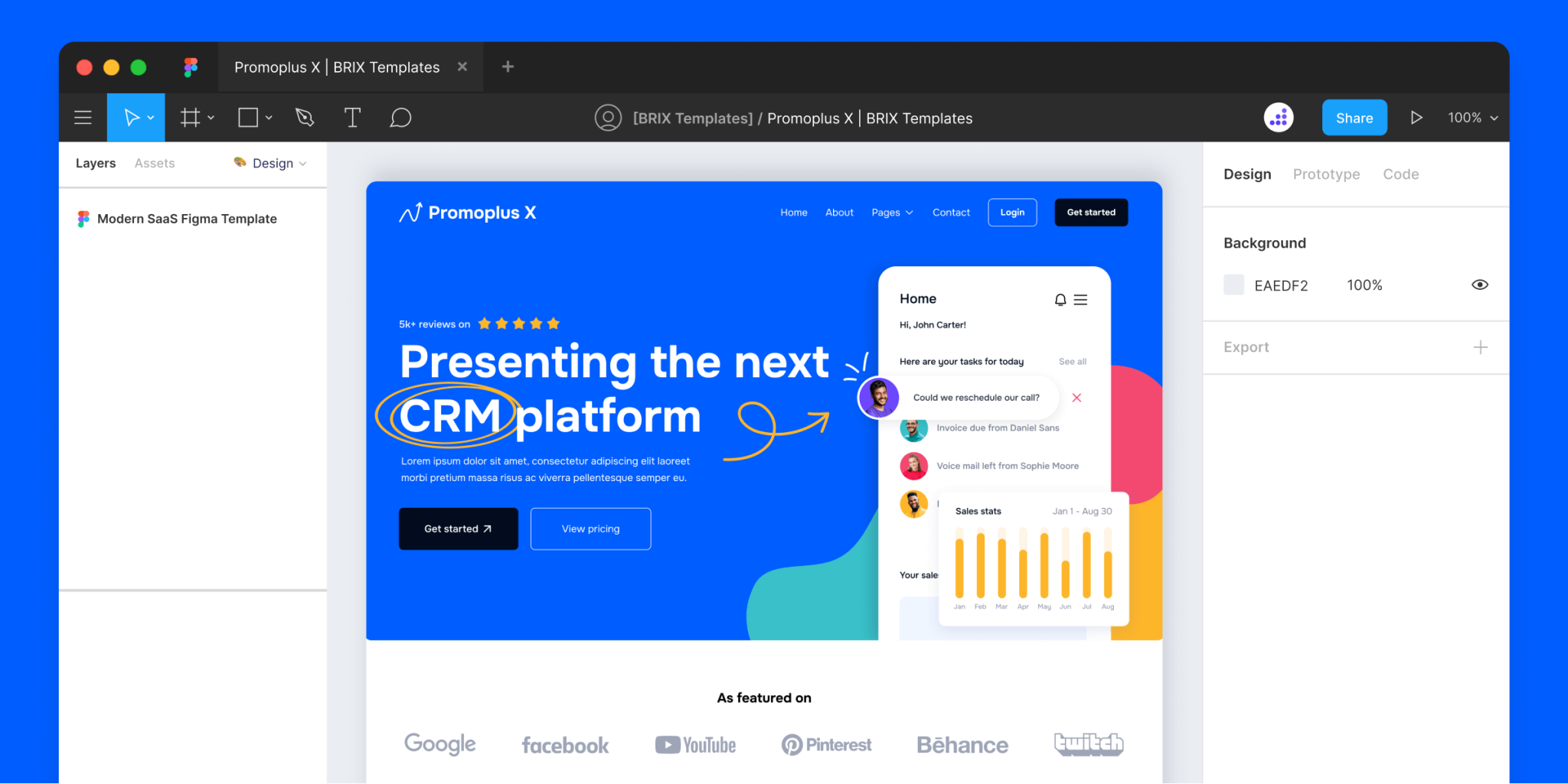 Promoplus X - Modern SaaS Startup Figma Template - Free Figma Resource ...