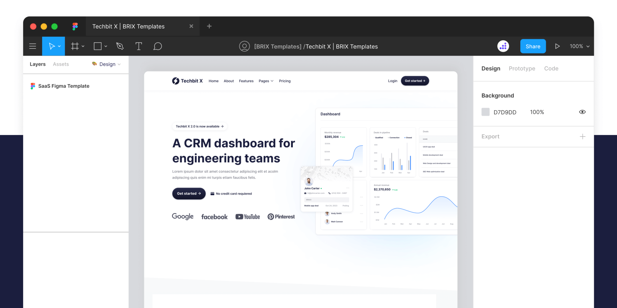 Techbit X - Enterprise SaaS Figma Template - Free Figma Resource ...