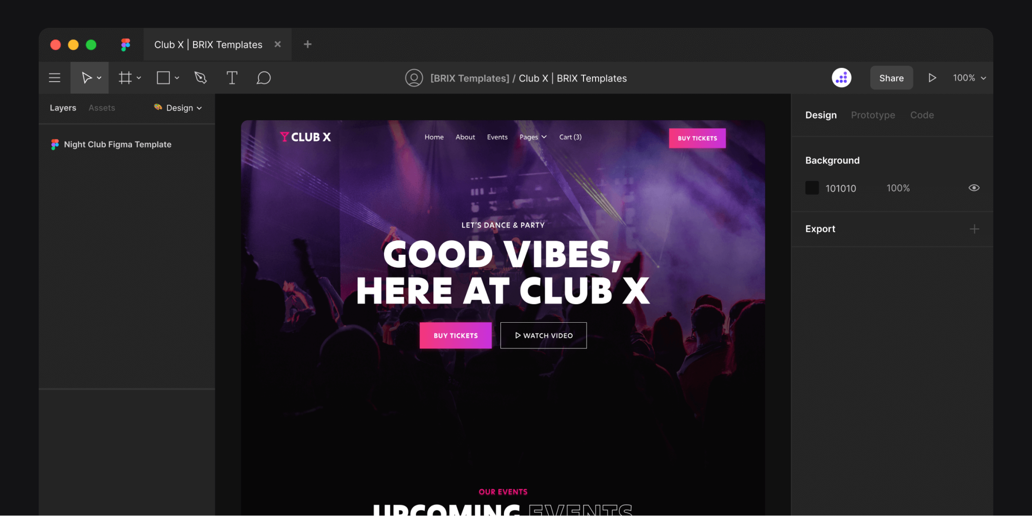 Club X - Night Club Figma Template - Free Figma Resource | Figma Elements