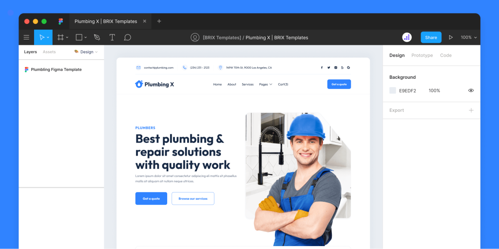 Plumbing X - Plumbing Services Figma Template - Free Figma Resource ...