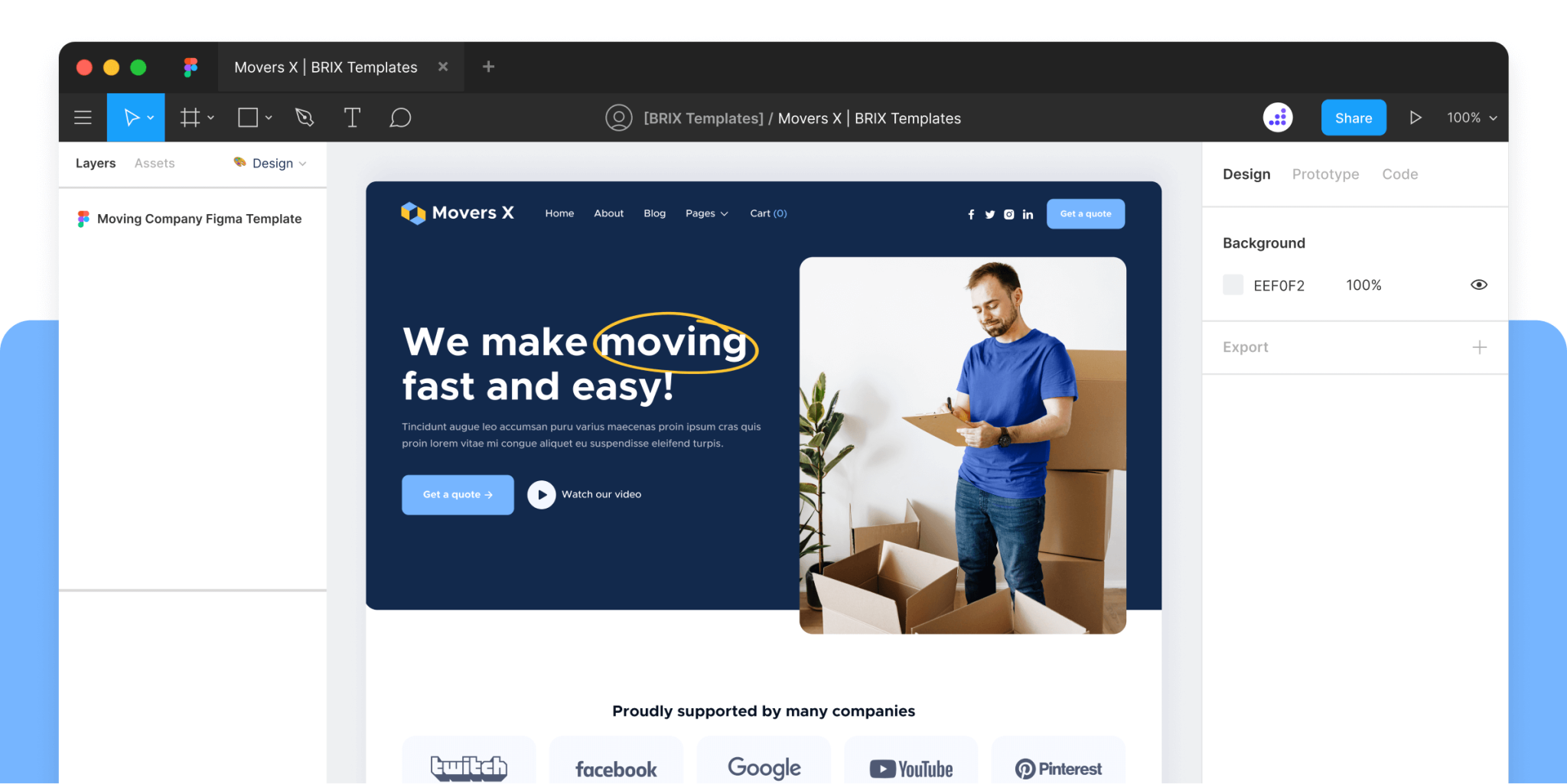Movers X - Moving Company Figma Template - Free Figma Resource | Figma ...