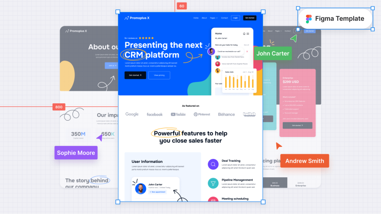 Promoplus X - Modern SaaS Startup Figma Template - Free Figma Resource ...