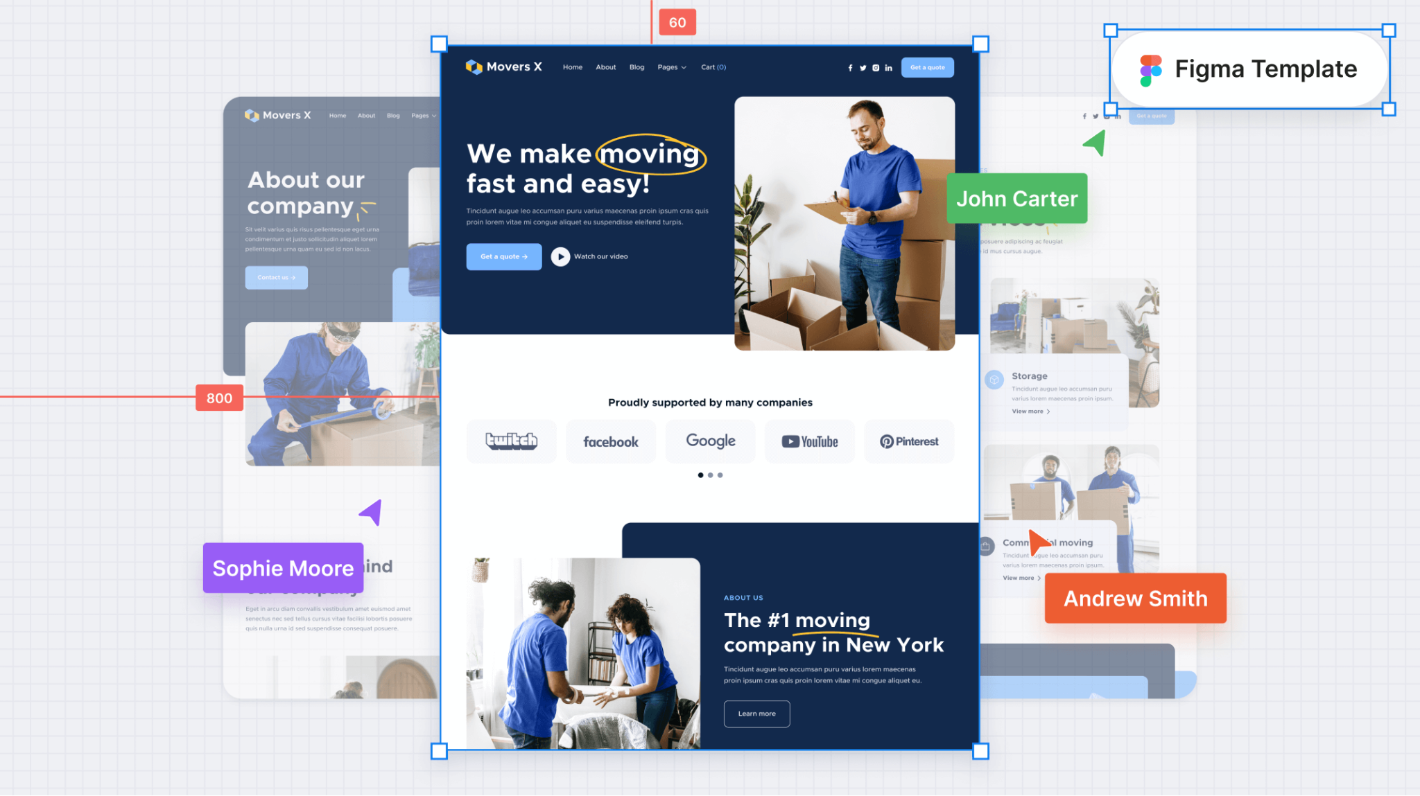 Movers X - Moving Company Figma Template - Free Figma Resource | Figma ...