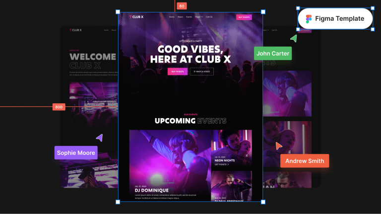 Club X - Night Club Figma Template - Free Figma Resource | Figma Elements