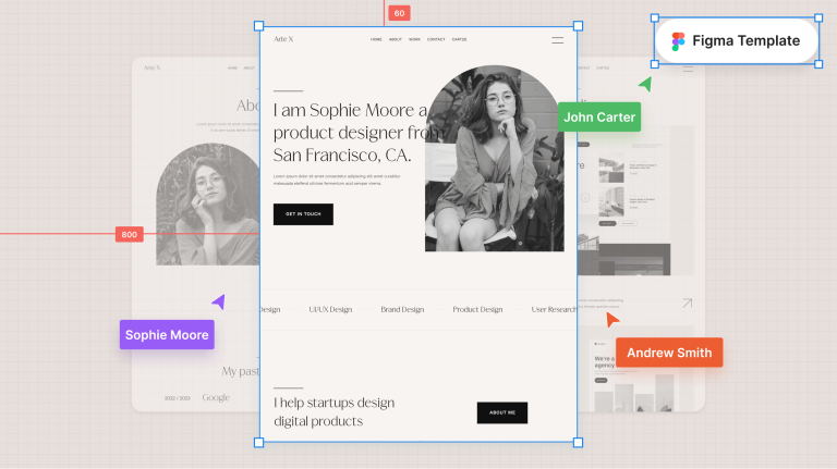 Arte X - Portfolio Figma Template - Free Figma Resource | Figma Elements
