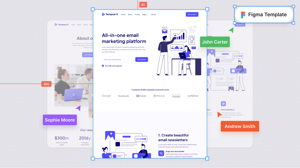 Techpool X - SaaS Figma Template - Free Figma Resource | Figma Elements