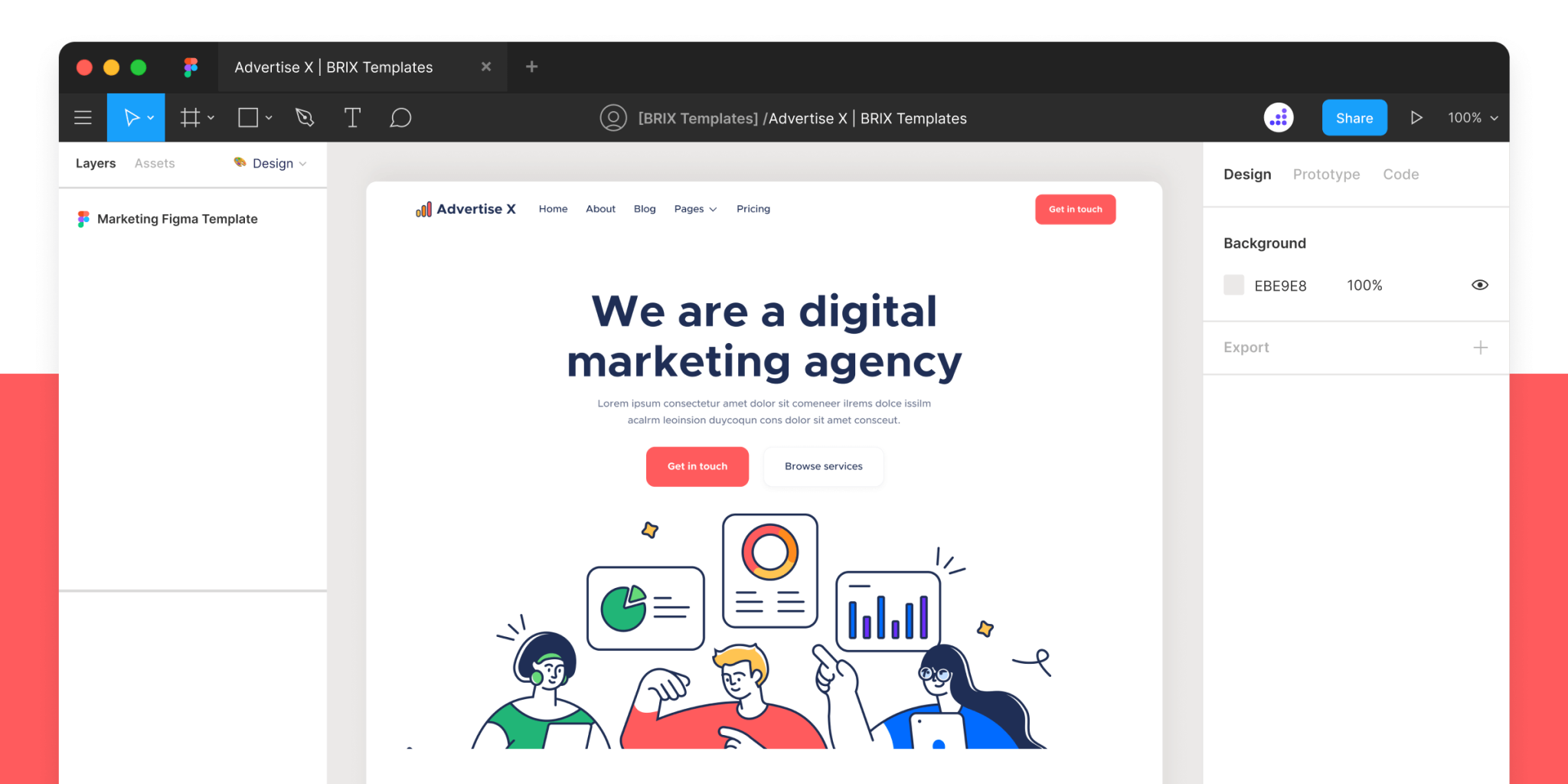 Advertise X - Marketing Agency Figma Template - Free Figma Resource ...